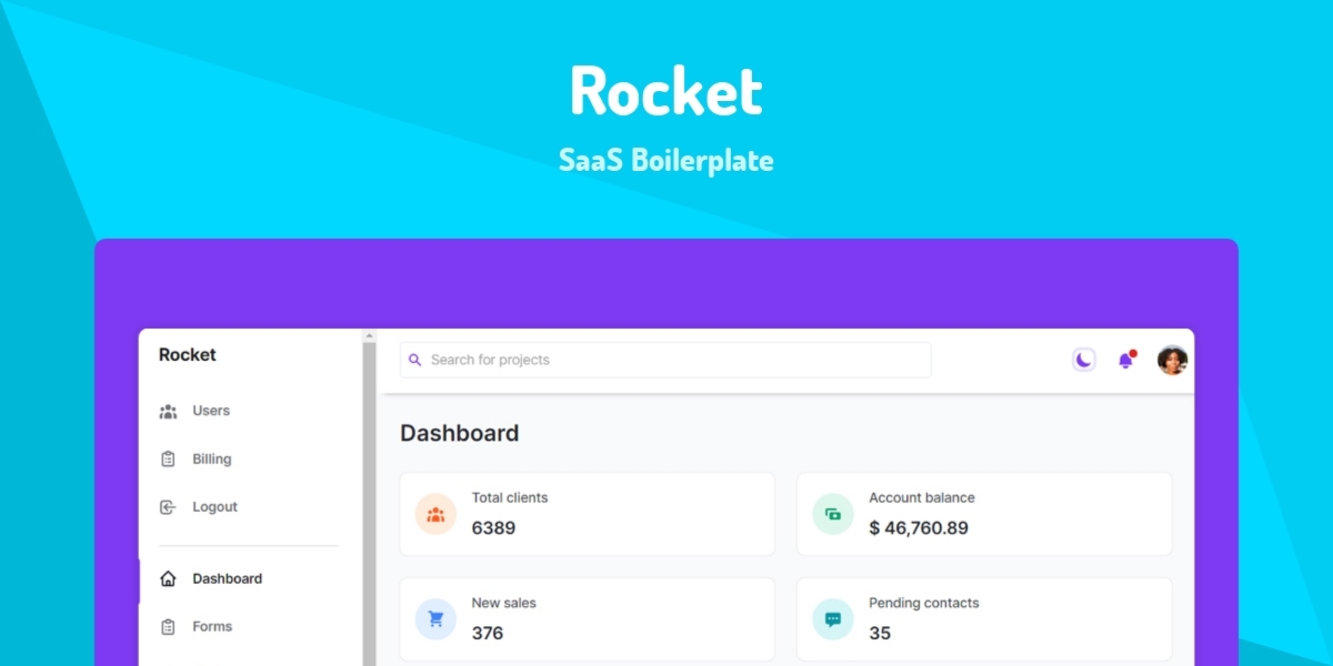 Rocket Saas Boilerplate Made With Reactjs